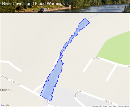 Bodmin Town Leat at Flaxmoor Terrace :: Flood alerts and warnings ...