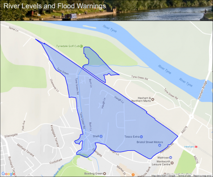 Cockshaw Burn at Hexham :: Flood alerts and warnings :: the UK River ...