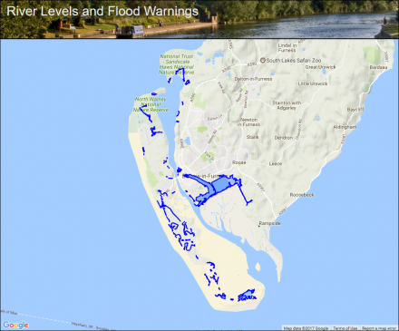 Cumbrian coastline at Barrow in Furness, between North and South Walney ...