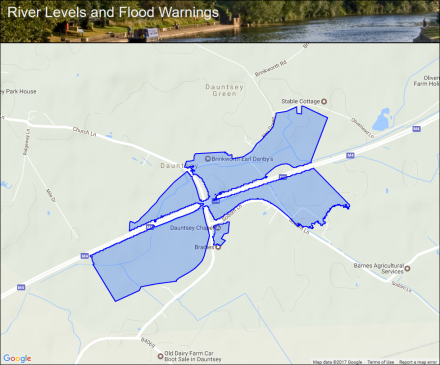 Dauntsey Brook at Dauntsey, Old Sodom Lane and The Green areas :: Flood ...