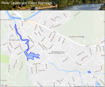 Green Brook and Sweet Clough at Padiham, affecting low lying areas by ...