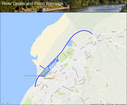 Merseyside coastline at Southport, affecting Marine Drive :: Flood ...