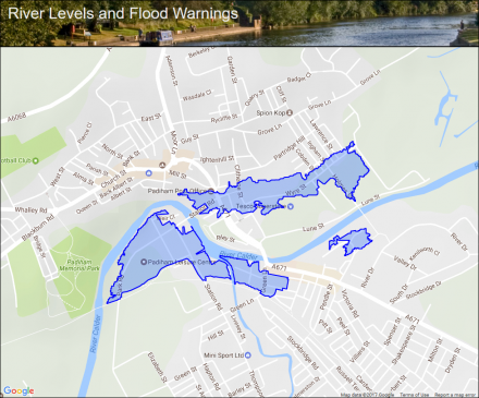 River Calder at Padiham, between Wyre St and Park Rd, Station Rd and ...