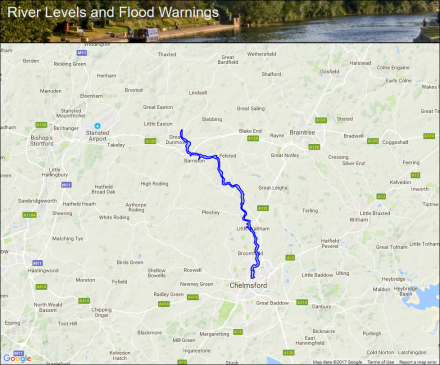 The River Chelmer from Churchend to the Rivermead Industrial Estate in ...