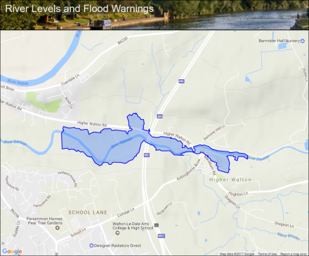 River Darwen at Higher Walton, around Higher Walton Rd, Darwen St and ...