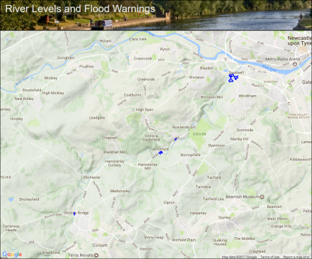 River Derwent at Blaydon-on-Tyne, Rowlands Gill, Lintzford, and Shotley ...