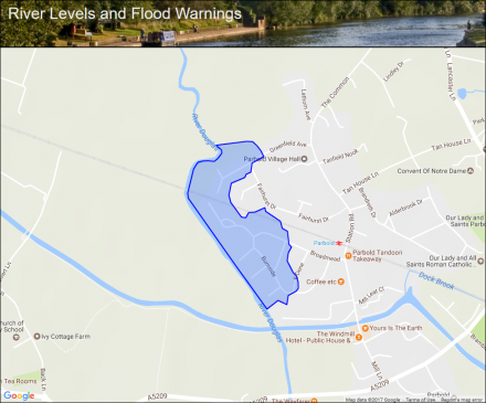 River Douglas at Parbold, along the right bank of the river downstream ...