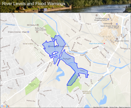 River Douglas at Wigan, adjacent to River Douglas from Robin Park to ...