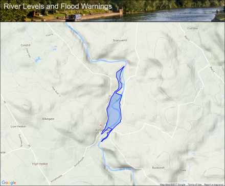 River Eden at Armathwaite, Armathwaite Village and Low House :: Flood ...