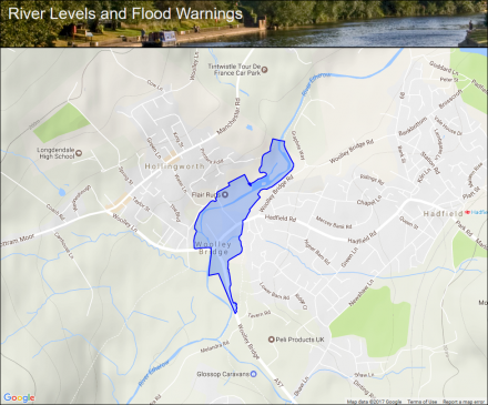 River Etherow at Woolley Bridge and Hadfield :: Flood alerts and ...