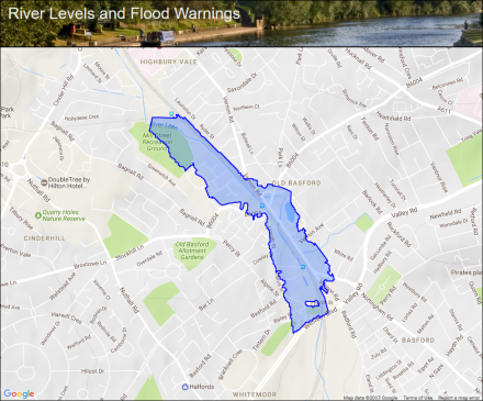 Rivers Leen at Old Basford, New Basford and Bobbers Mill :: Flood ...