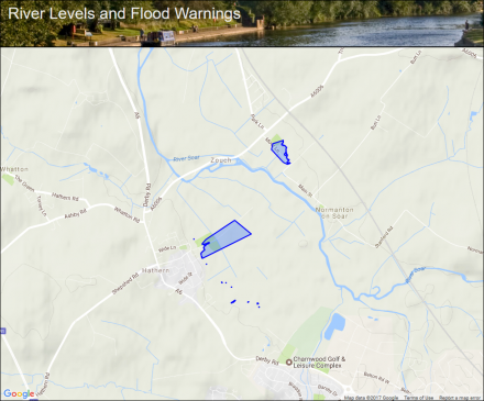 River Soar at Moor Lane in Normanton on Soar and Hathern Sports Ground ...