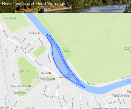 River Thames at Thames Ditton Island :: Flood alerts and warnings ...