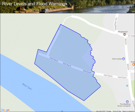 River Tyne at Wellbank Riverside and The Mill, Corbridge :: Flood ...