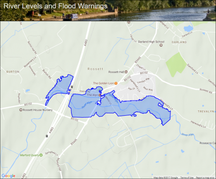 Rossett :: Flood alerts and warnings :: the UK River Levels Website