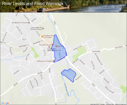 Smallhope Burn at Lanchester :: Flood alerts and warnings :: the UK River Levels Website