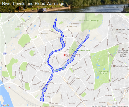 Tanners Brook :: Flood alerts and warnings :: the UK River Levels Website