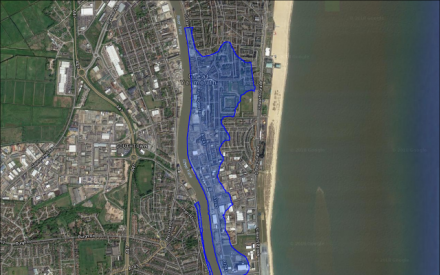 The east bank of the River Yare at Great Yarmouth, from South Denes to ...