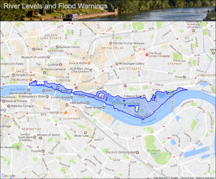 Tidal Thames from the Limehouse Basin to Blackfriars Bridge :: Flood ...