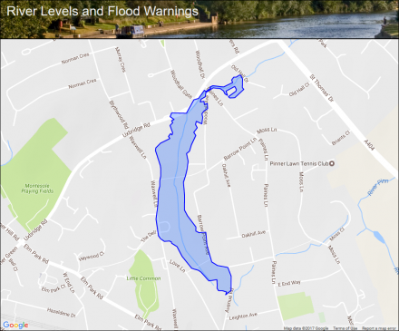Woodridings Stream at Pinner Green :: Flood alerts and warnings :: the ...